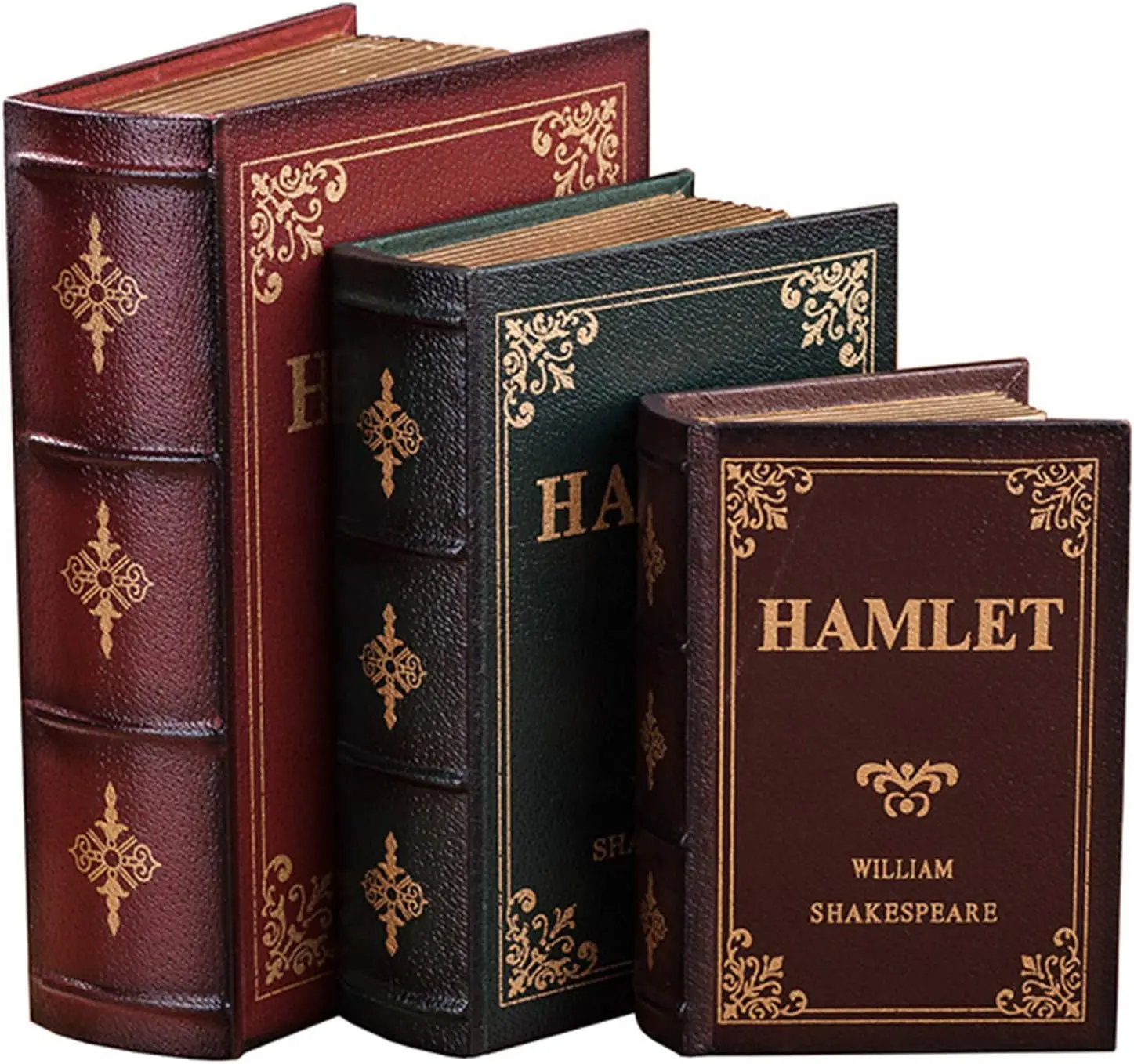 3 Pack Decorative Book Boxes - Vintage Storage Solutions