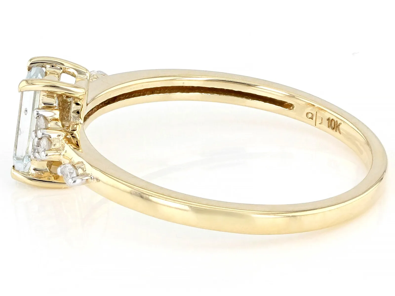 Azure Radiance: Blue Aquamarine 10k Yellow Gold Ring | Elegant Fine ...