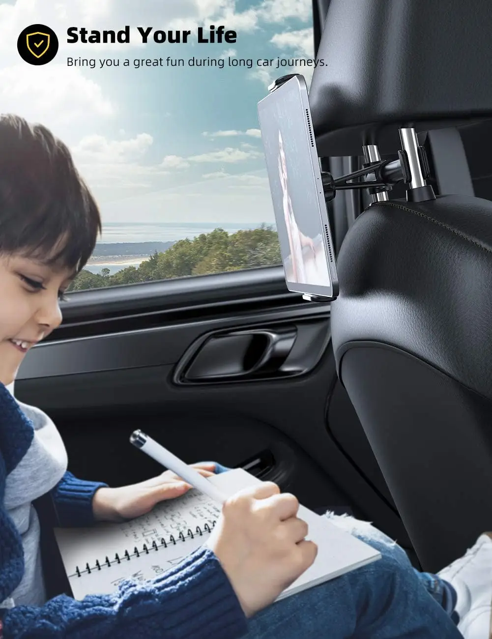 Universal Backseat Car Tablet Holder - Adjustable & Waterproof