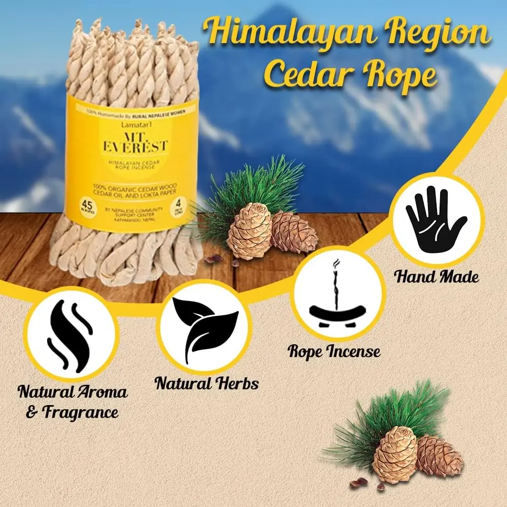 Handmade In Nepal High Quality Natural Himalayan Cedar Rope Incense 4 ...