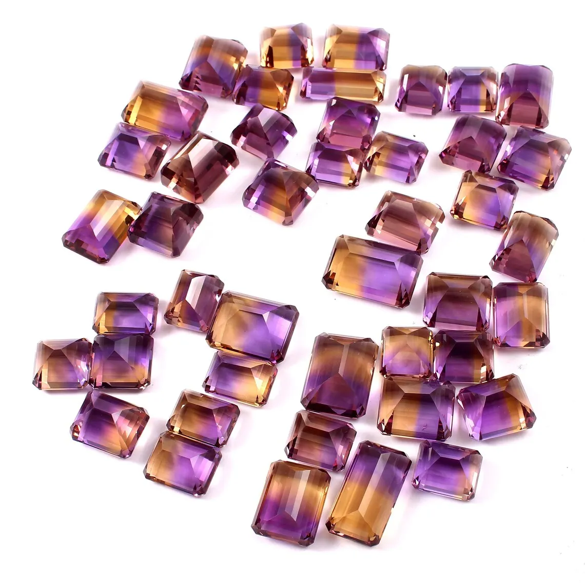Natural Ametrine Cut Stone Mix Shape For Making Jewelry Purple Color ...