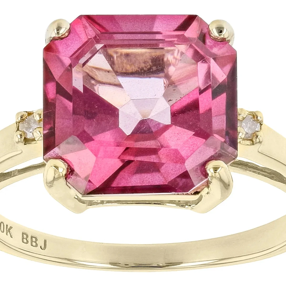 Rosy Radiance: Pink Topaz 10k Yellow Gold Ring | Elegant Fine Jewelry ...