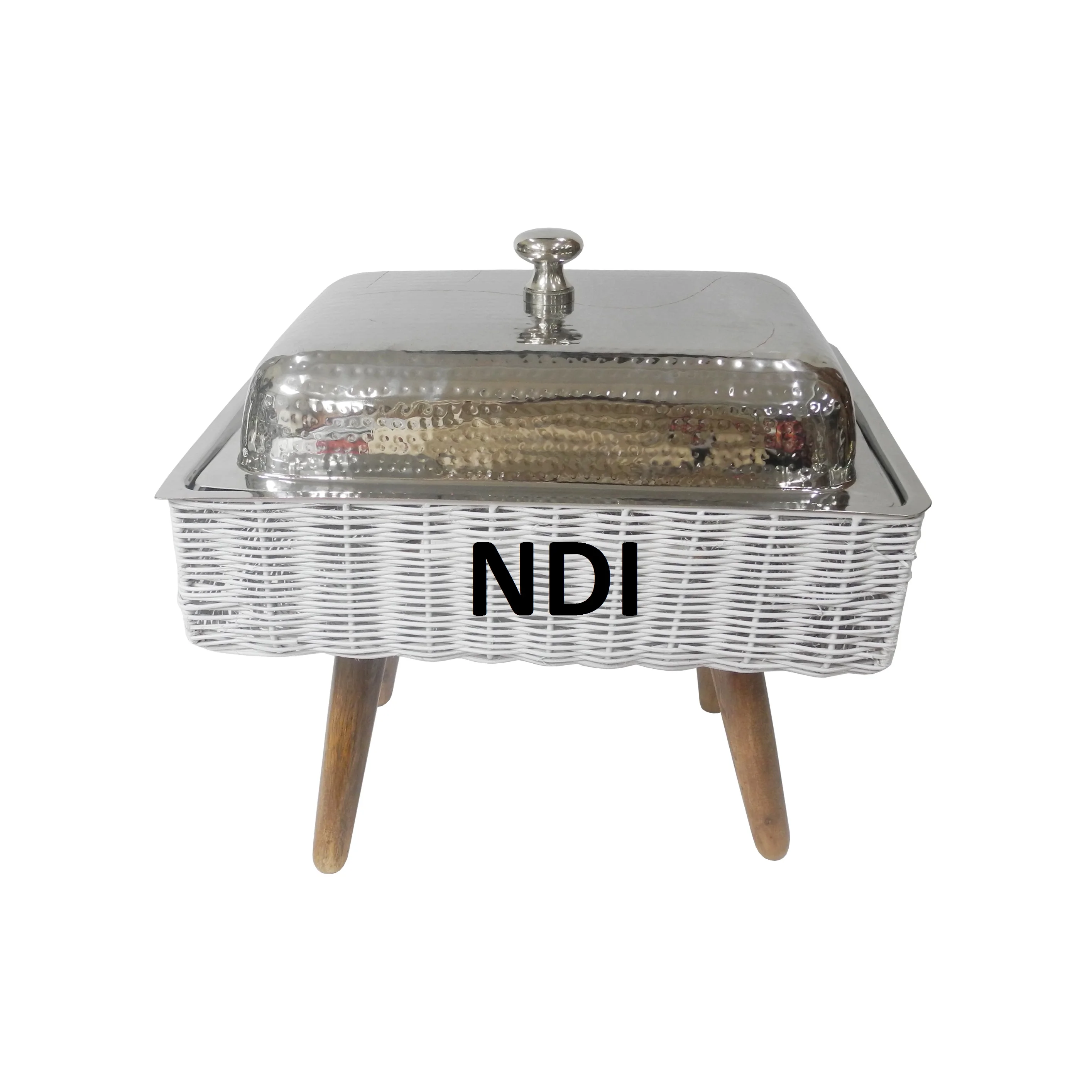 Attractive Design Bamboo Wooden Stand Buffet Chafing Dish Hammered ...