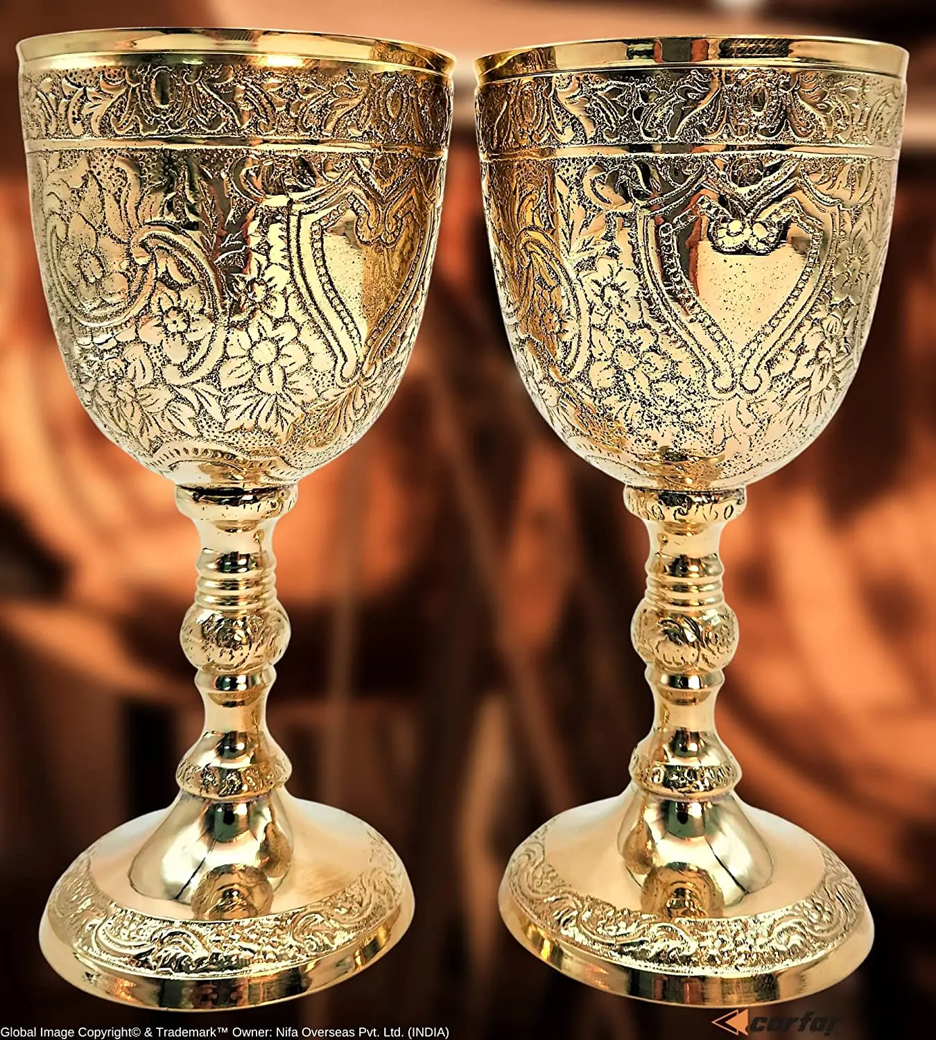 Wine Goblet Solid Brass Royal Wine Cup Handmade Goblet Medieval Decor ...