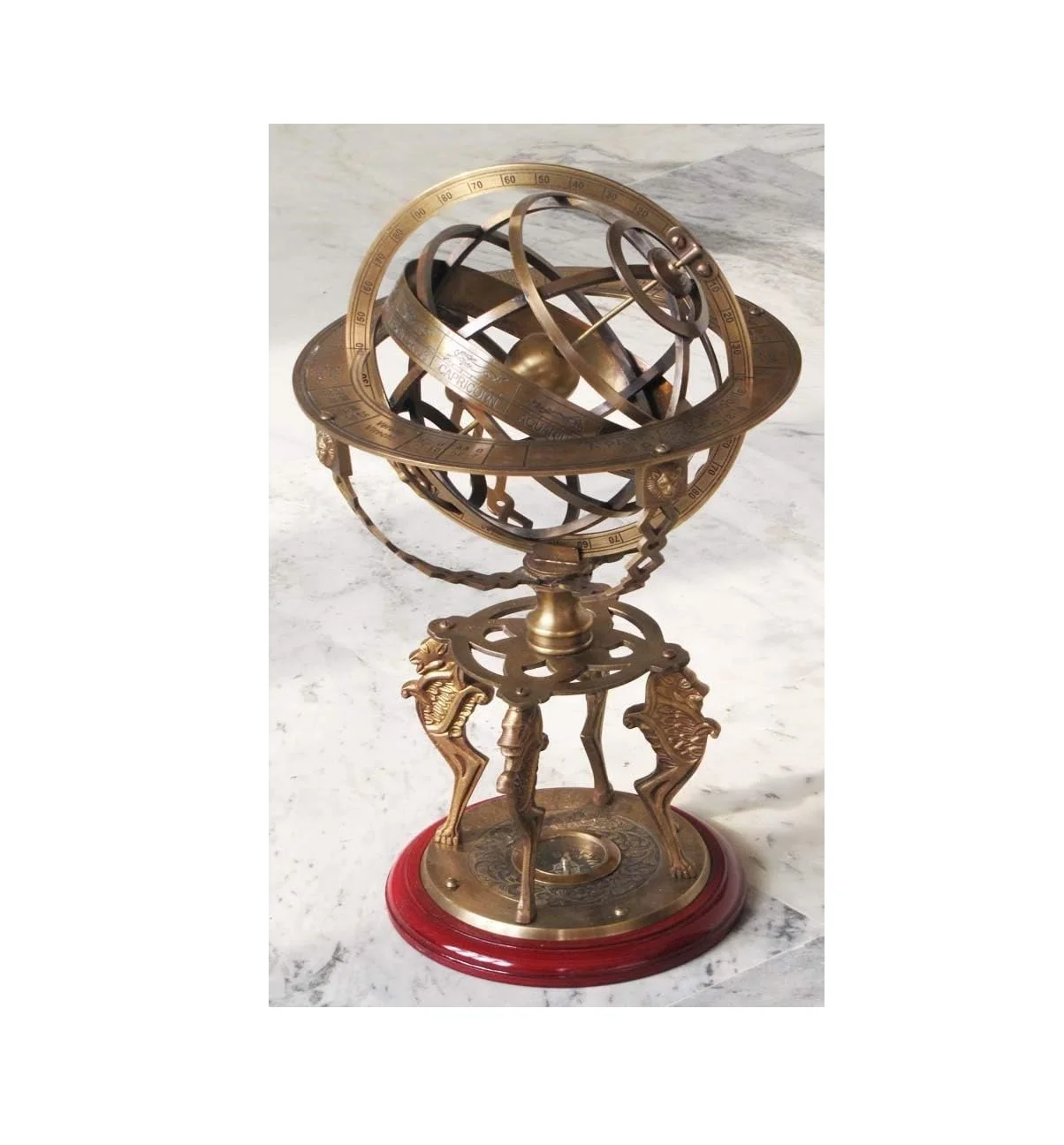 Antique Finish Solid Brass Zodiac Globe Sphere Armillary 43 Cm/compass ...