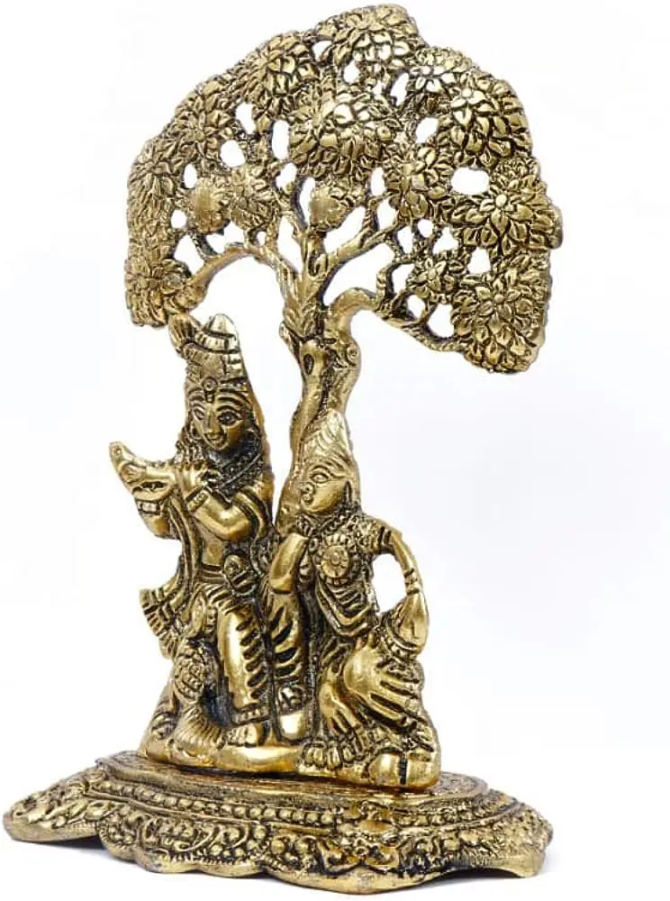 Custom Hand Crafted Small Lord Krishna Garden Statue Decor Brass Metal ...