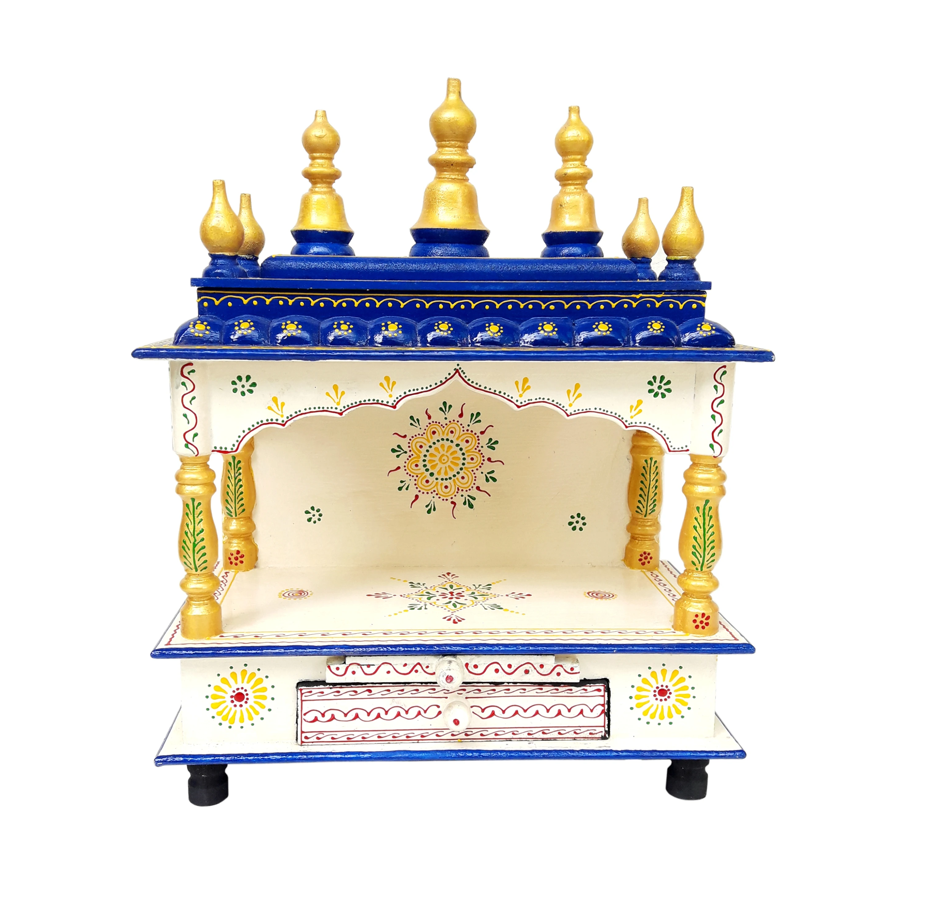 Handcrafted Indian Wooden Temple - Perfect for Worship