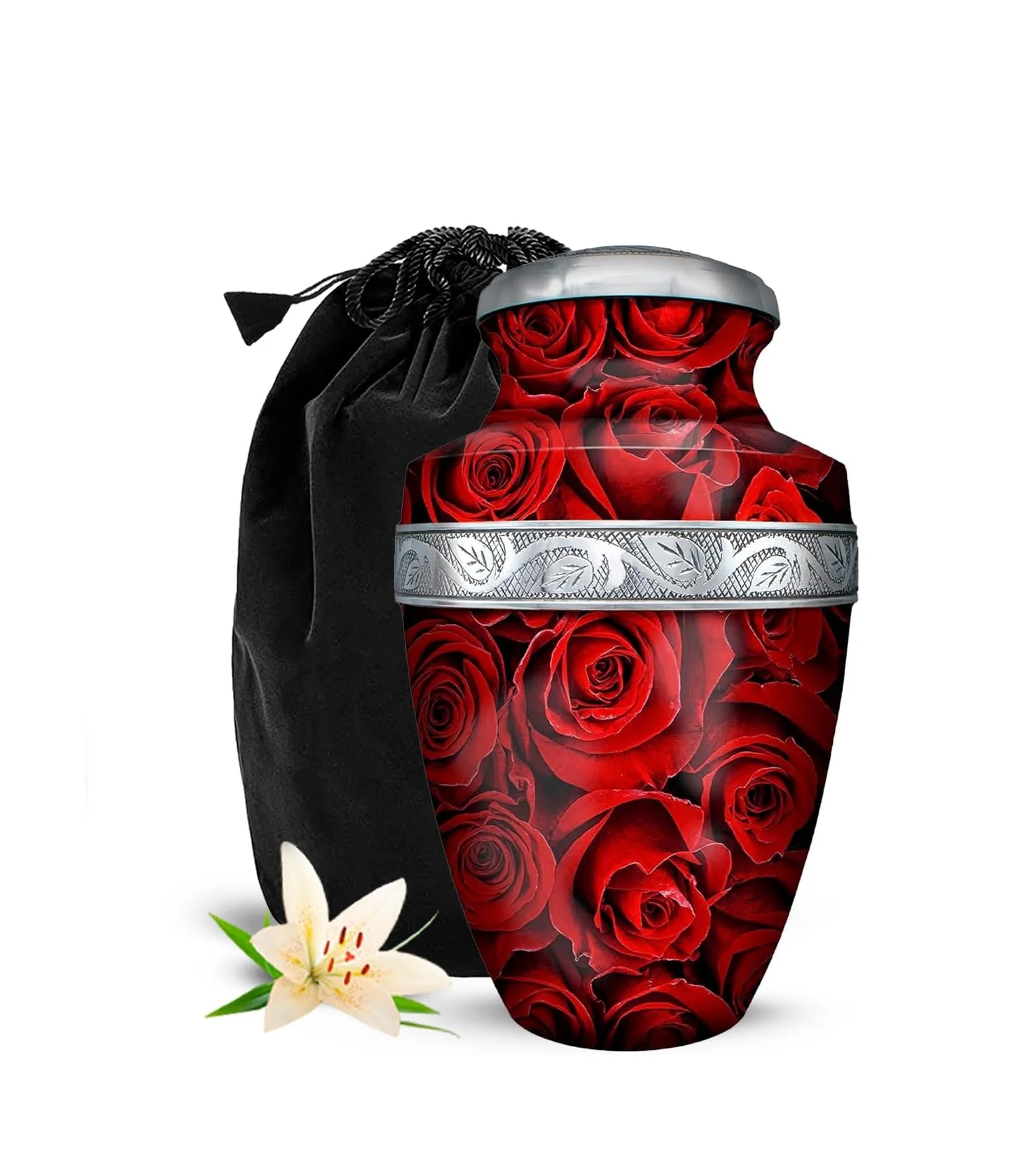 Red Rose Urn For Human Ashes Adult Female/male - Large Urn For Ashes ...