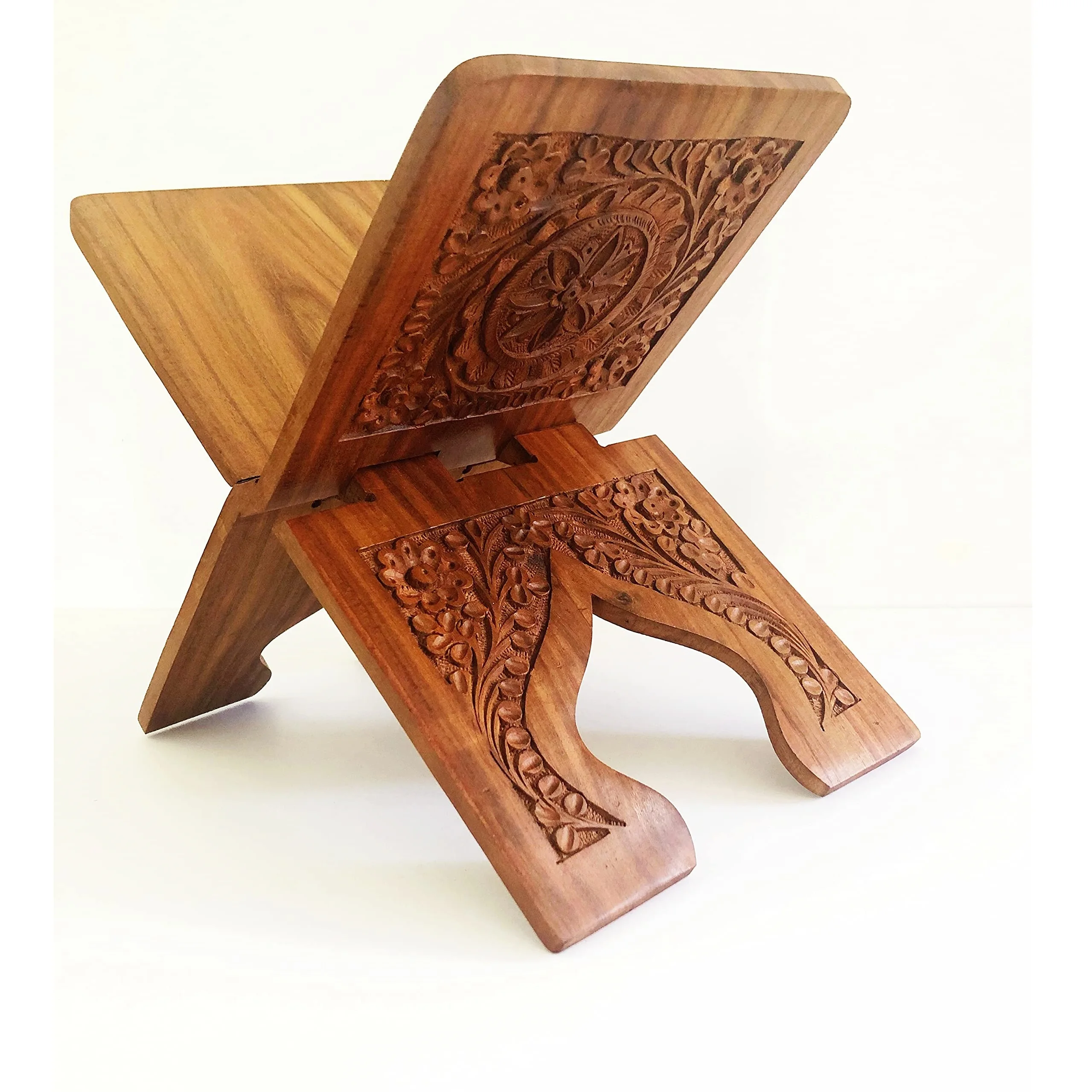 Wooden Handmade Carved Quran Bible Geeta Holder - Cheap Price