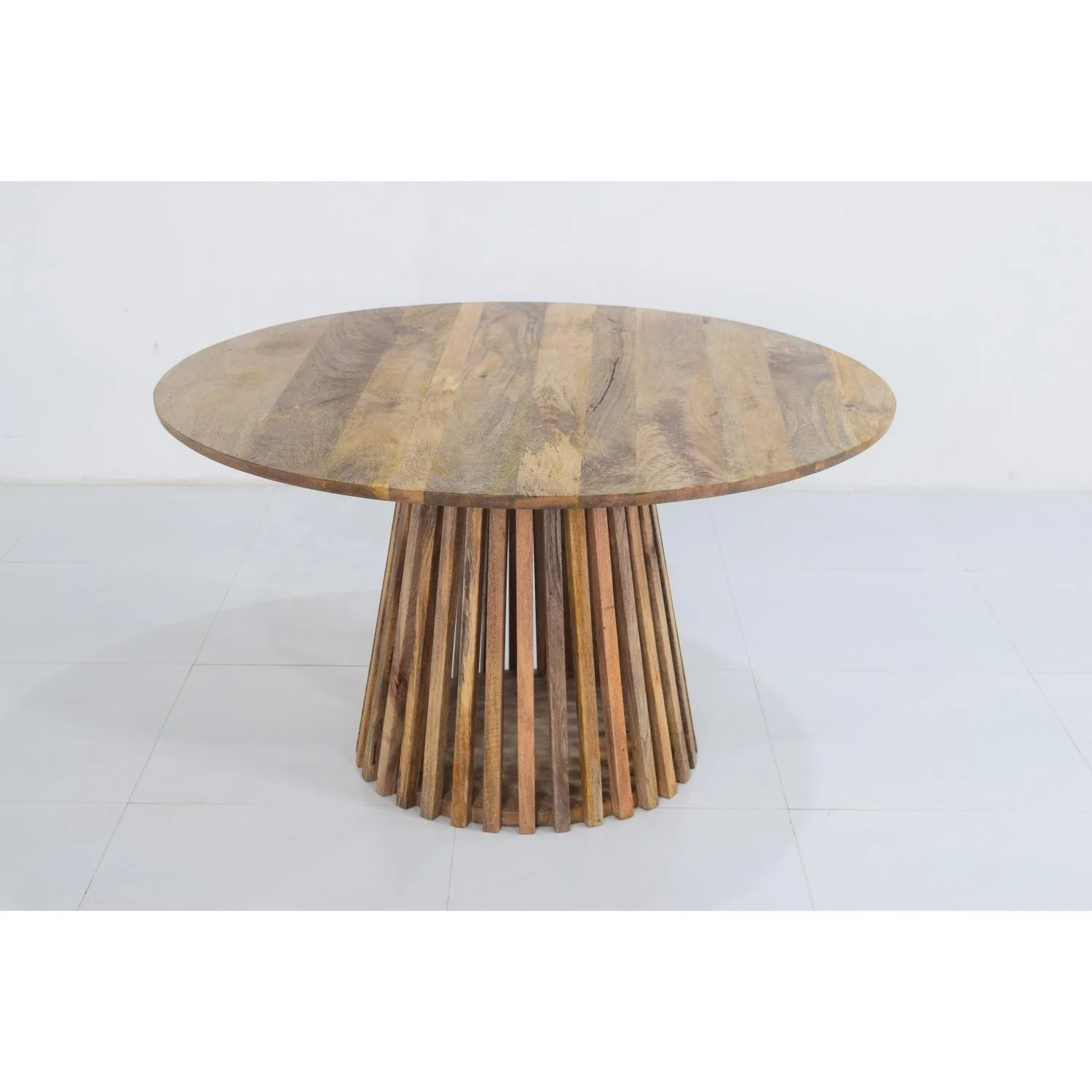Modern Industrial-Style Extendable Dining Table Solid Mango Wood Brown ...