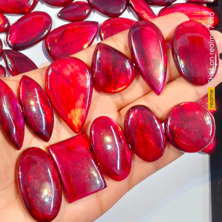 Red Coated Labradorite 100 Gram Lot Mix Shape Cabochon Wholesale Loose ...