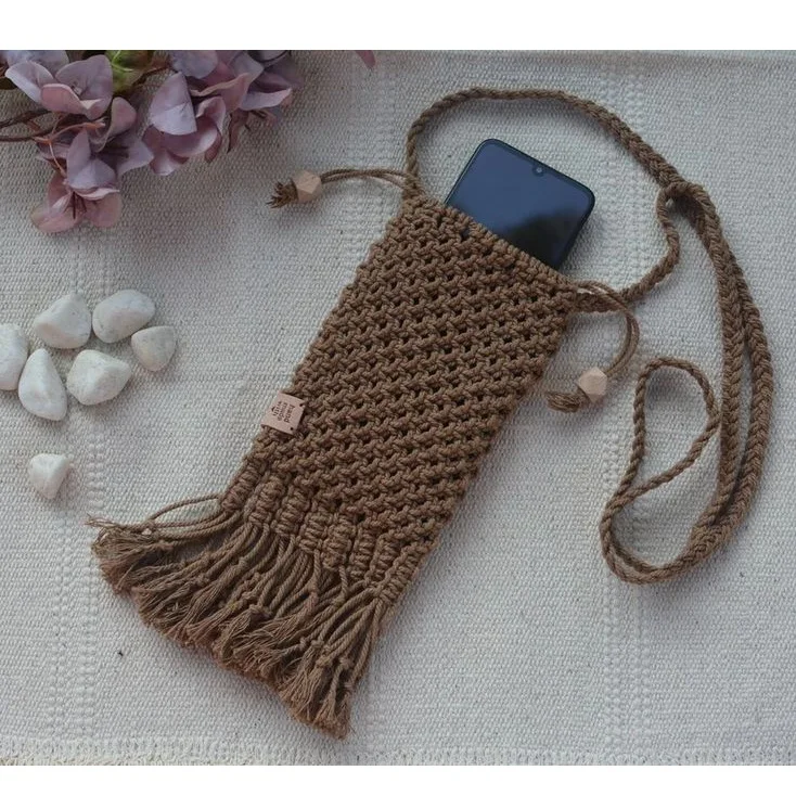 Bohemian Macrame Mobile Sling Bag Pocket Wallet Hand Purse Clutch ...