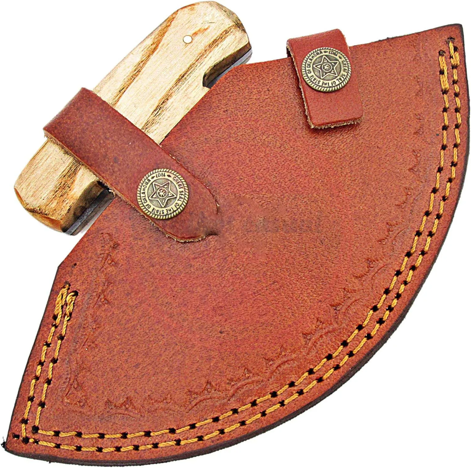 Pizza Cutter Ulu Knives Custom Handmade Damascus Stainless Steel Fixed ...