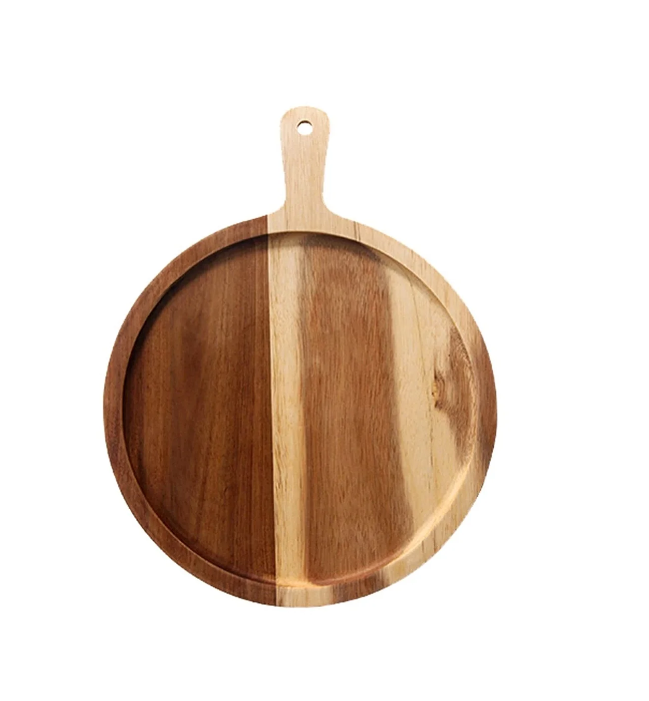 Pizza Server With Grooves Walnut Wood Serving Platter Round Serving ...