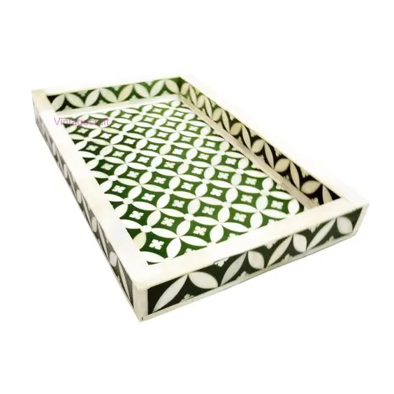 Decorative Bone Inlay Tray Design Floral Patterns Colors Size Can Be ...
