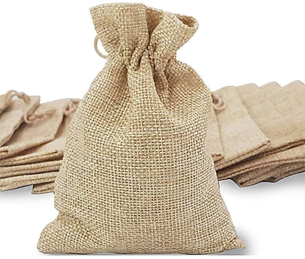 Jute Burlap Sand Bag And Hessian Drawstring Bag 100% Natural Eco ...
