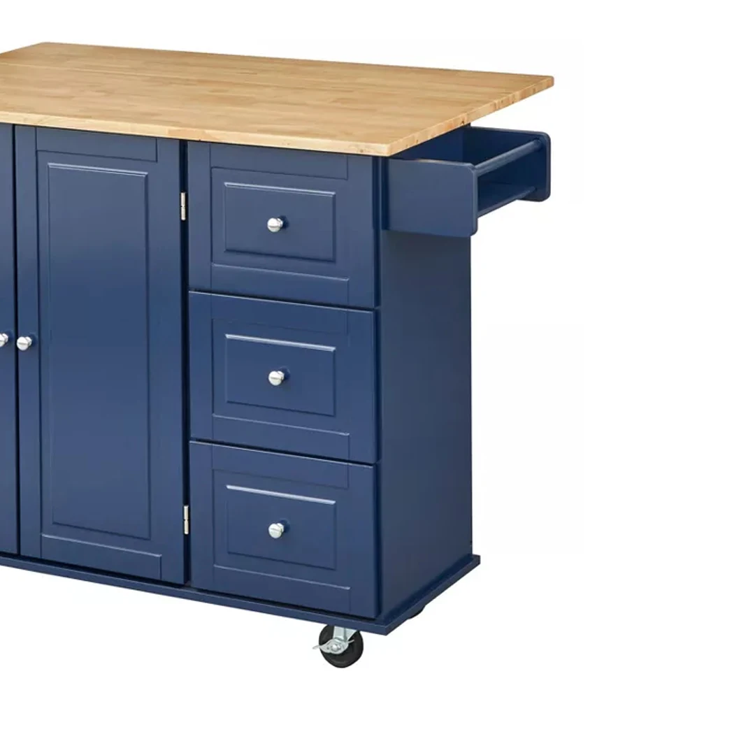 Kitchen Cart Solid Teak Wood Blue Finish Listu - Buy Home Furniture ...