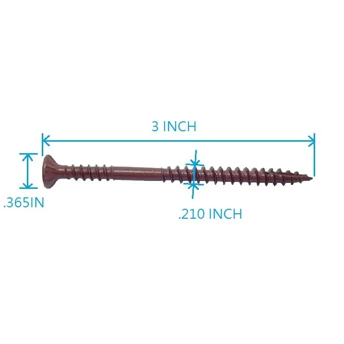 #10 X 3 Inch Deck Screws for Decking with T25 Torx Bit - OEM
