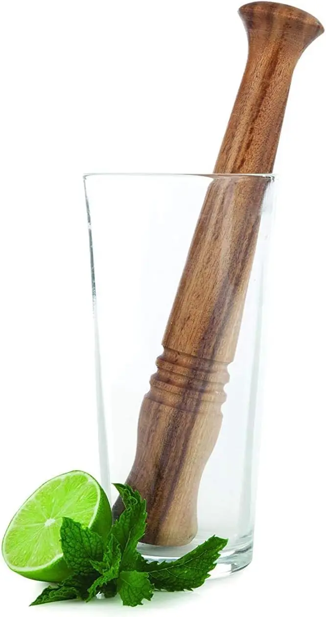 Sheesham Wooden Muddler Bar Tool,10 - Inch Hardwood Mojito Muddler With ...