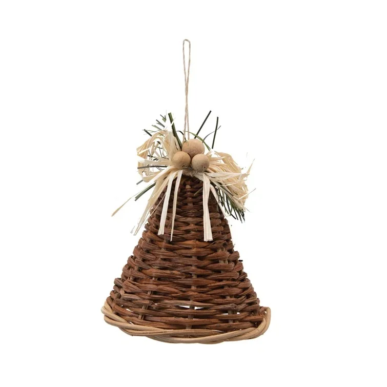 Wicker Bell Rattan Christmas Tree Decorations - Cheap Price