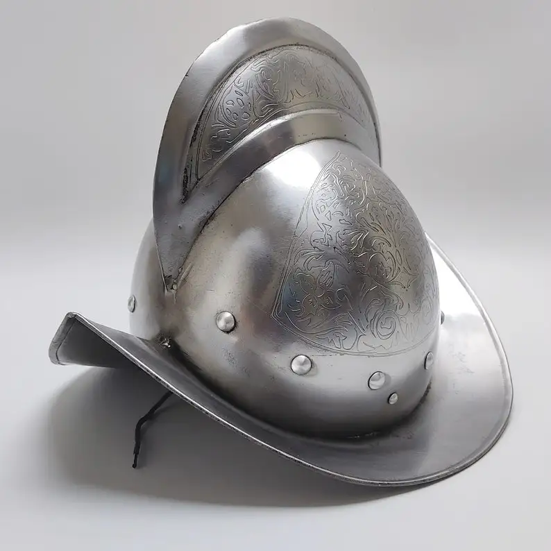 Medieval Spanish Steel Open Face Crusader Helmet Cosplay