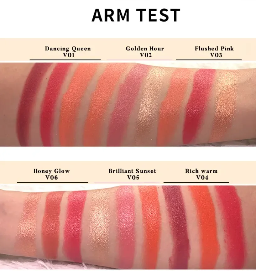 Multi Colors Lipgloss - Cream Makeup Blush with Brush