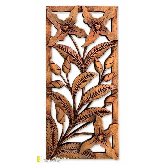 Customized Square Shaped Mdf Wall Panel Hand Carved Design Natural ...