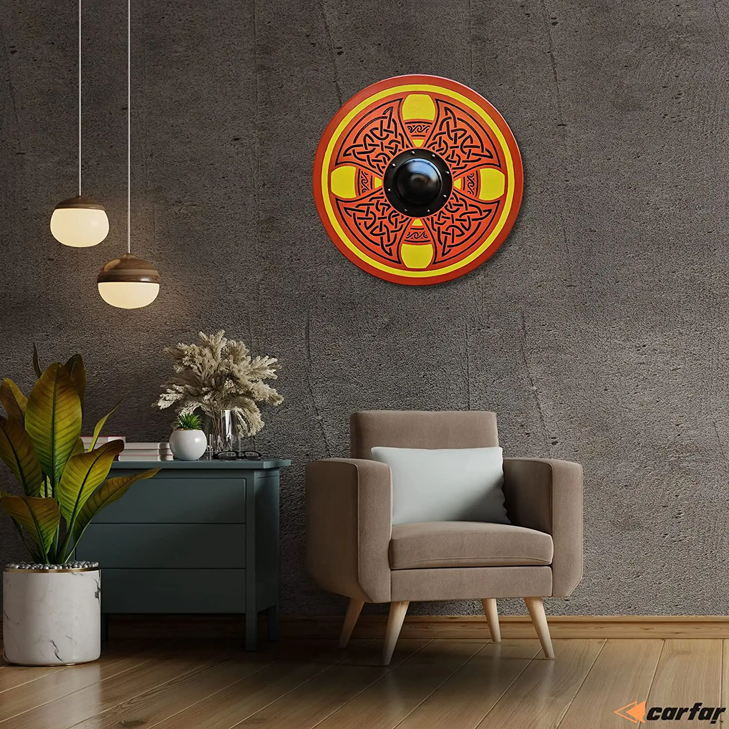 Medieval Vikings Adult Size 24" Warrior Shield Handmade Natural Wood ...