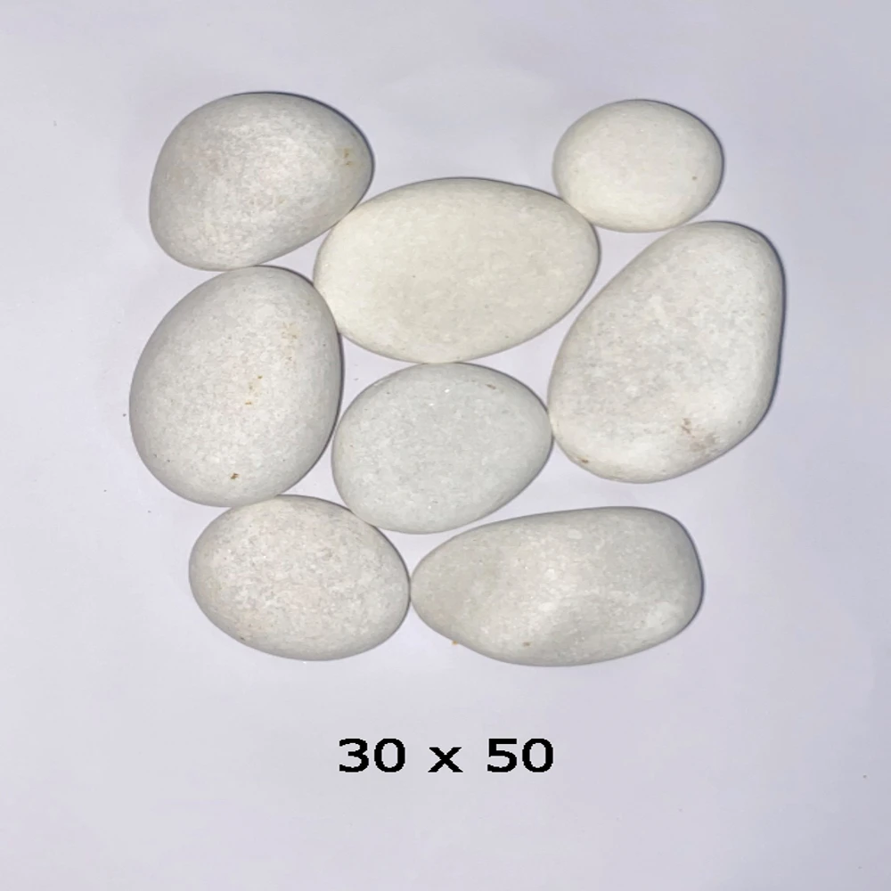 Factory Direct Tumbled Round Snow White Pebble Stone Unpolished Natural ...