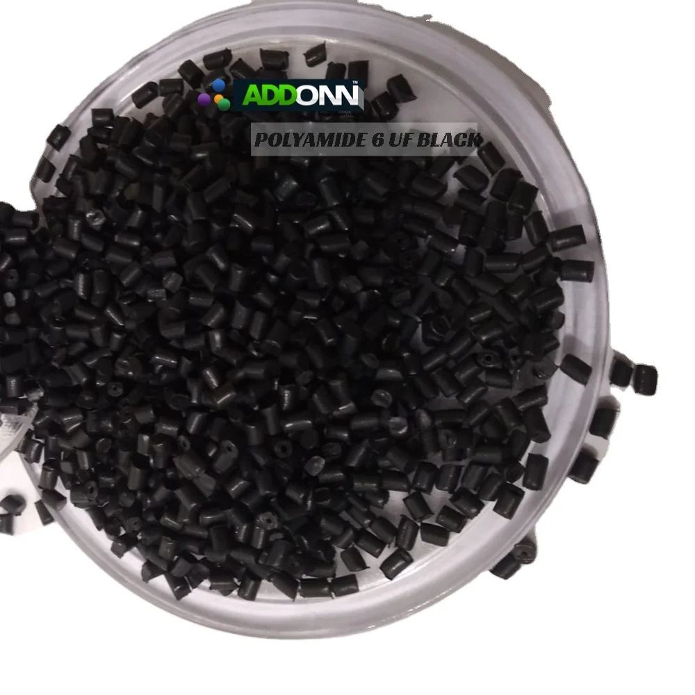 Pa6 Heat-stabilized Plastic Pellets Virgin Polyamide 6 Granules Black Compound For Injection ...