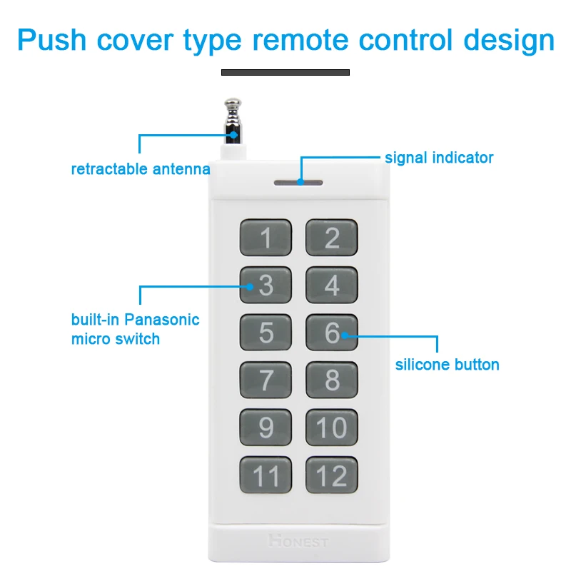 Long-distance 4-button 6-button 8-button 12-button Wireless Remote ...