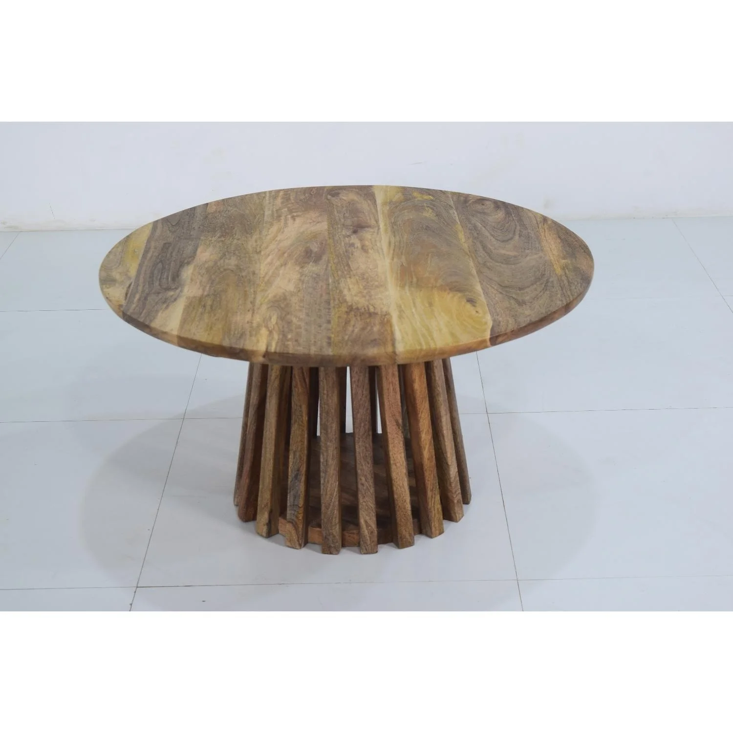 Modern Industrial-Style Extendable Dining Table Solid Mango Wood Brown ...