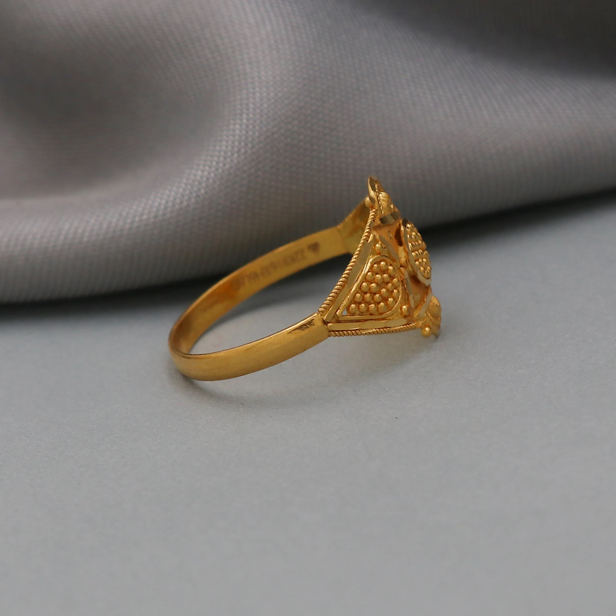 Pure 22k Gold Ring Yellow Gold Women 22kt Gold Ring Indian Handmade ...