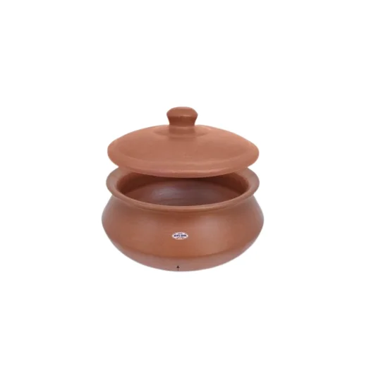Indian Made Terracotta Clay Cookware With Lid & Vintage Style For ...
