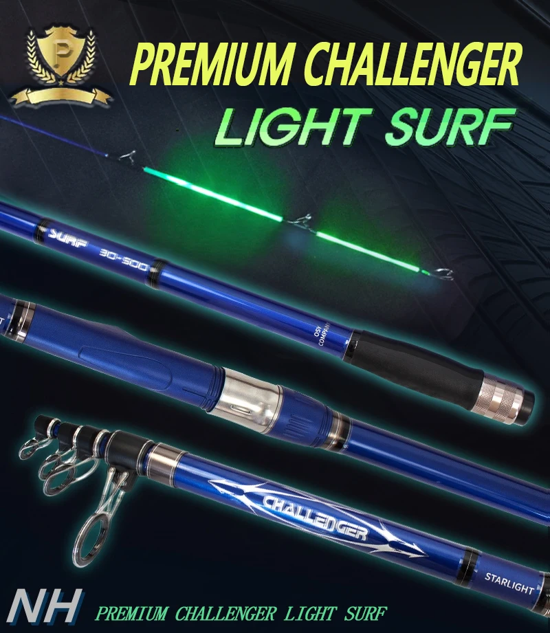 NH Surfcasting LED Inside Tip Telescopic Fishing Rods