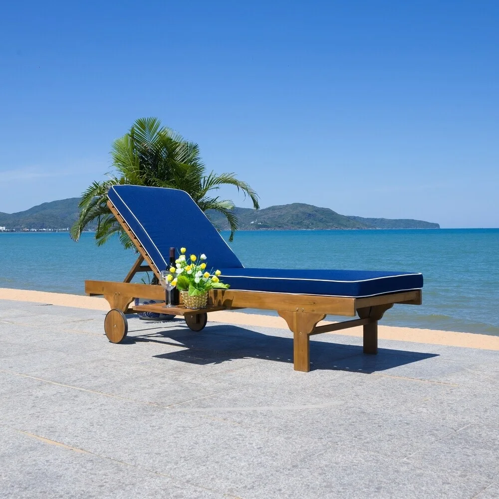 Luxury Patio Teak Sun Lounger Outdoor Beach Sun Bed Solid Teak Wood ...