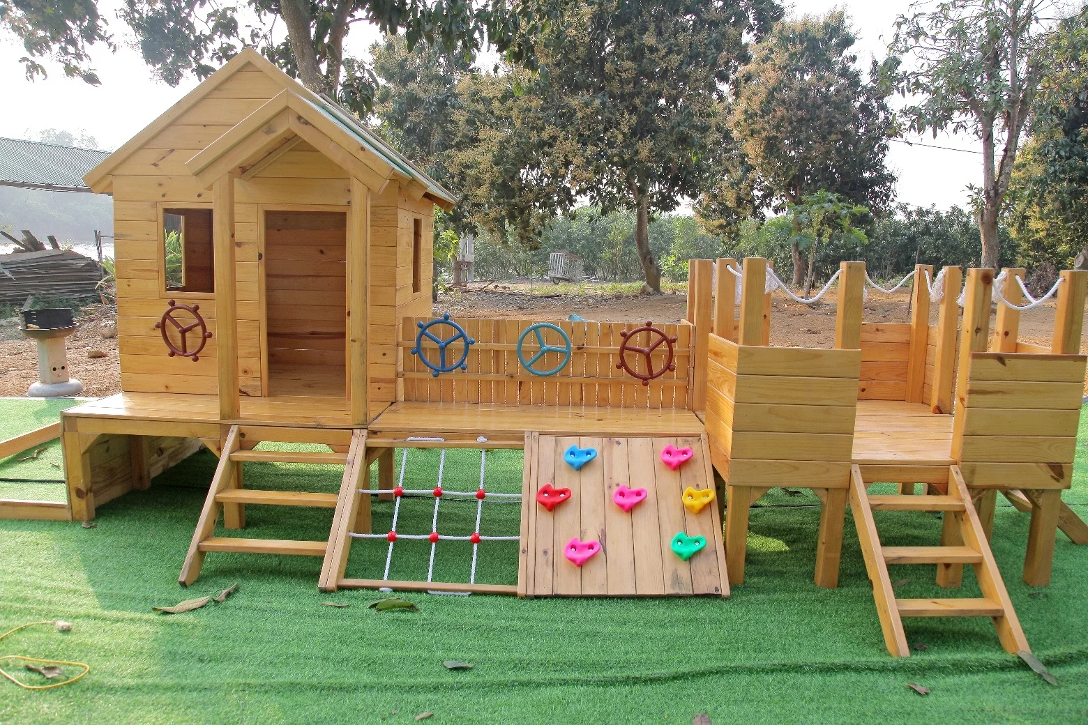 Outdoor Wood Garden Kids Wooden Playhouse Outdoor Playhouse Outside ...
