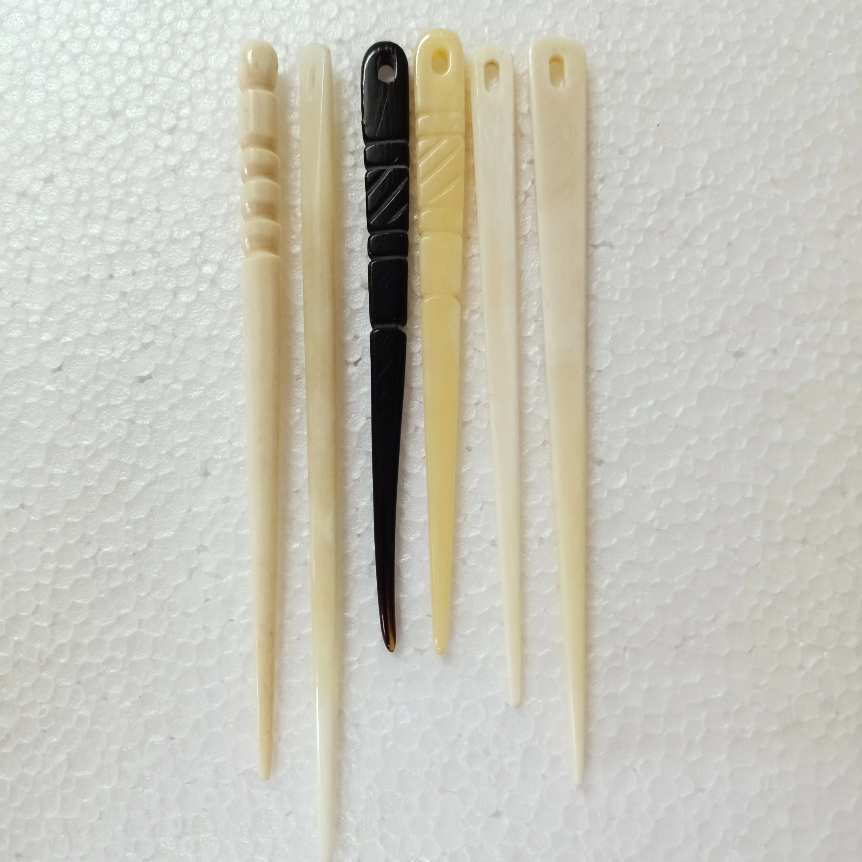 Custom Made Hand Carved Bone Knitting Needles for Resale
