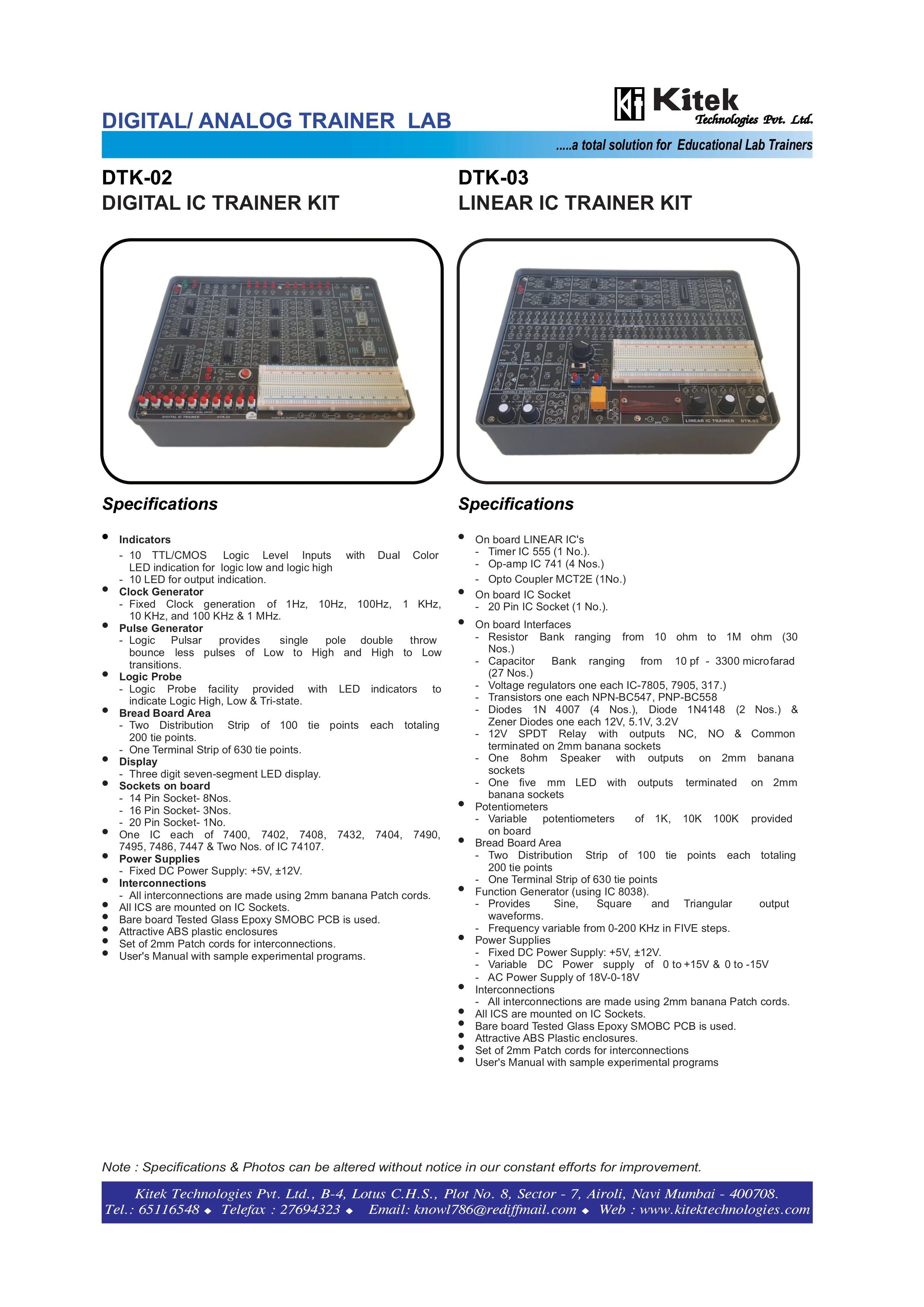BASIC ELECTRONICS TRAINER EDUCATIONAL TRAINER KIT WITH BUILT in POWER ...