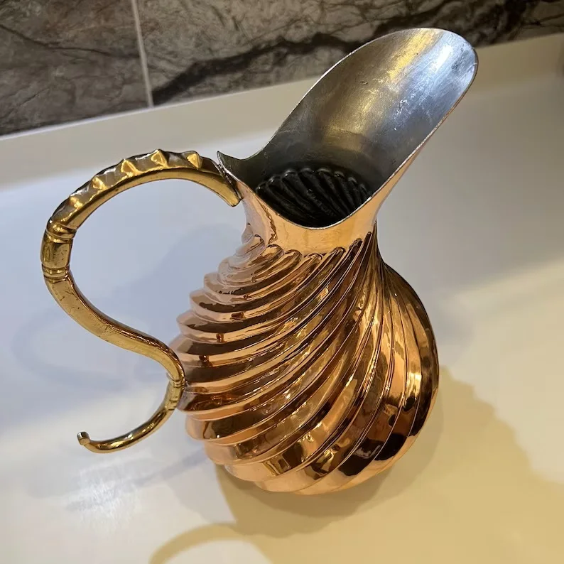 Latest Design Copper Drinking Jug With Brass Handle Hot Selling Pure ...
