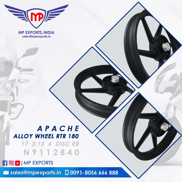 Genuine Quality Alloy Wheel Rtr 180 For Tvs Apache Rtr 2-wheeler Spares ...
