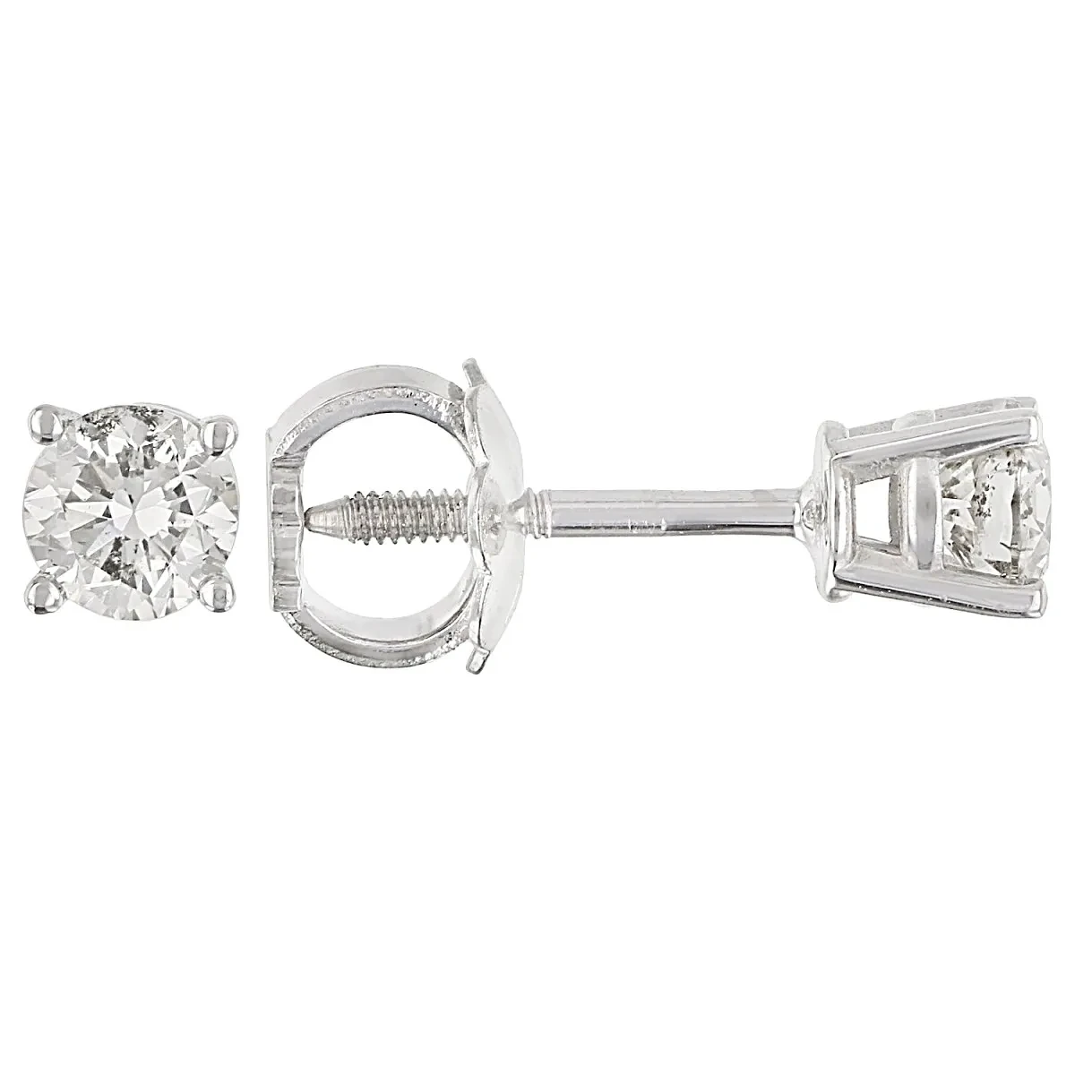Dazzling White Diamond Stud Earrings,In 14k White Gold | Elegant ...
