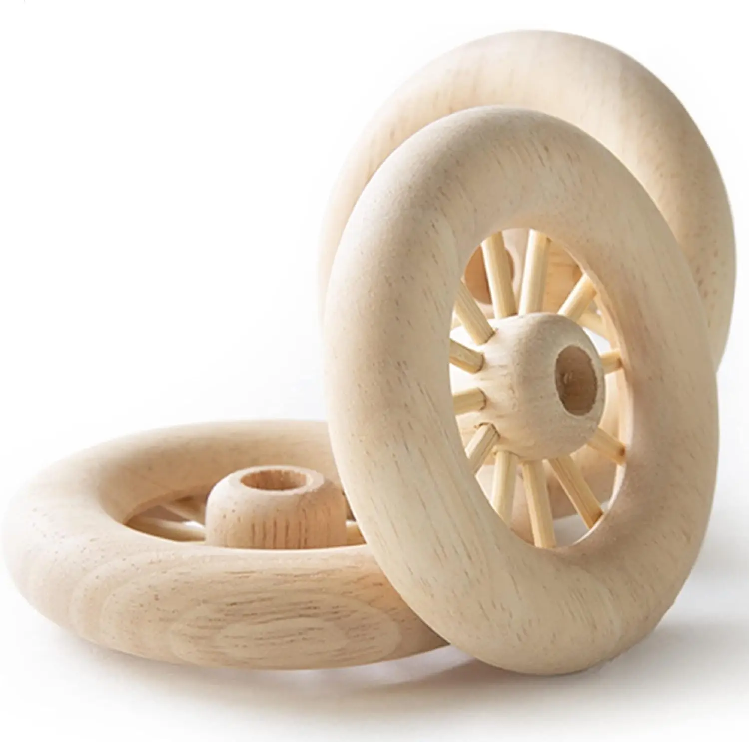 Large Wooden Spoked Toy Wheels 3-Inch Diameter X 5/8-Inch Thick with ...