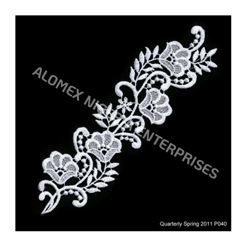 Custom Hollow 3d Polyester Lace Motifs Nigerian Chest Flowers ...