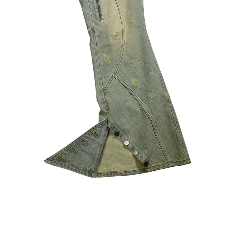 Custom Streetwear Ripped Holes Jeans Pant Men's Ripped Blue Jeans ...