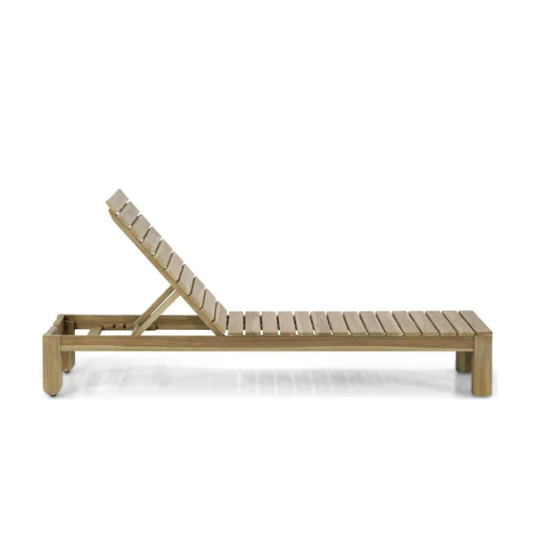 Teak Sun Lounger Simple With Slats And Legs Furniture Design Usa Client ...
