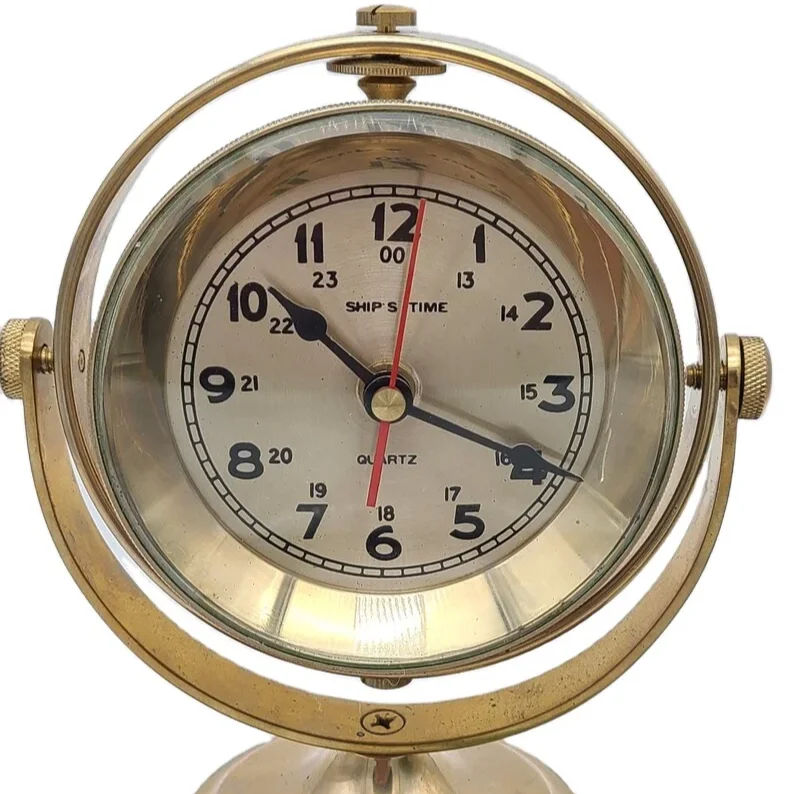 Vintage Quartz Solid Brass Maritime Ship Clock Single Face Art Deco ...
