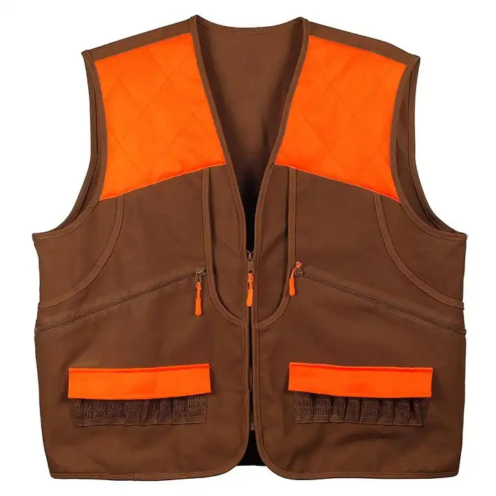 Customized Camouflage Hunting Vest Large Cargo Pocket Zipper Closure ...