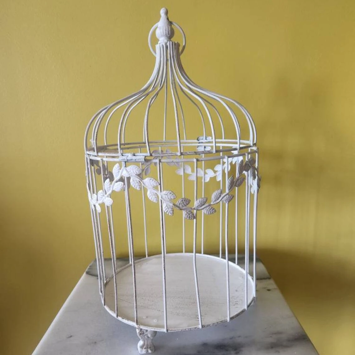 White Metal Table Top Classy Cage for Home Garden Wedding Decorative ...