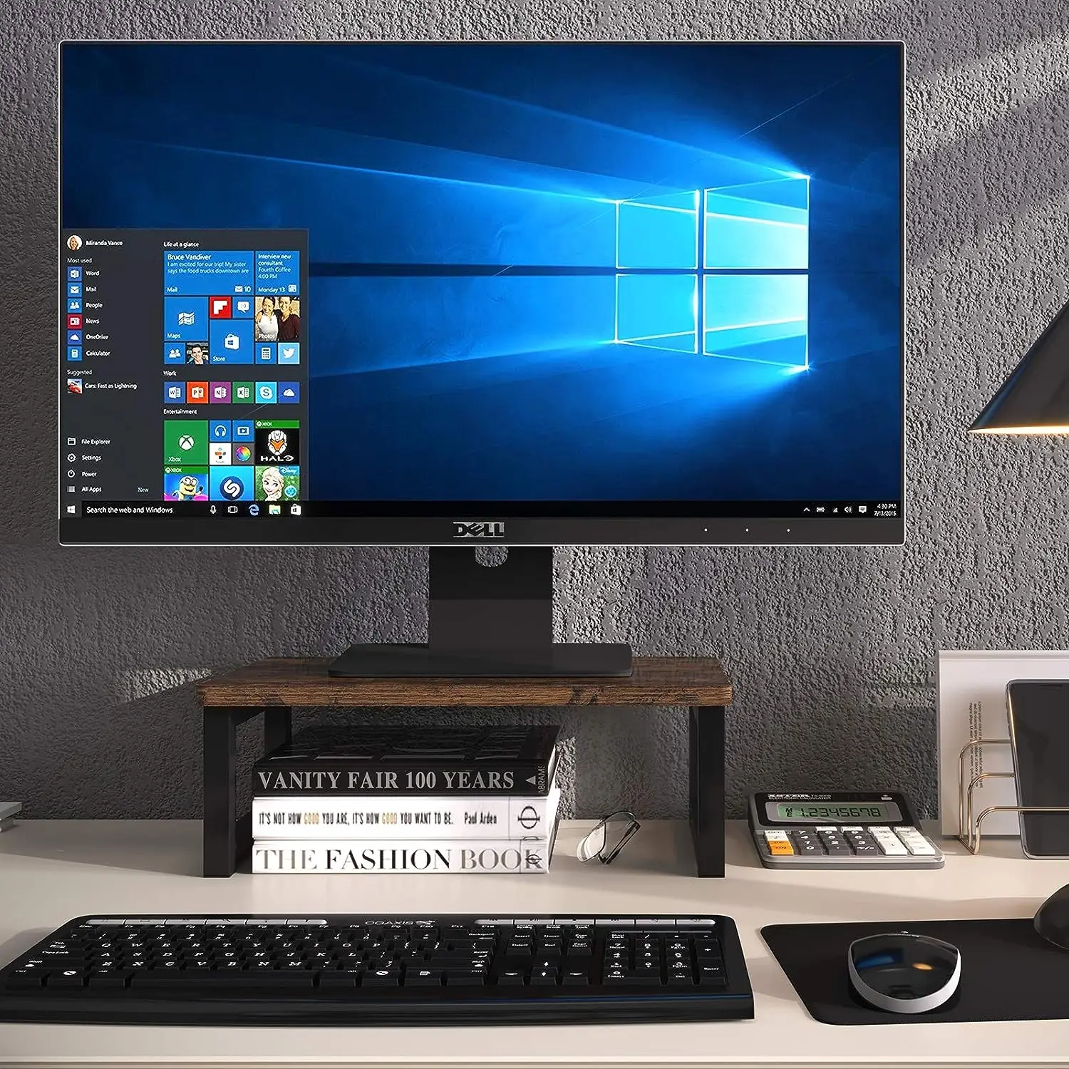 Vintage Wood Monitor Stand Riser Multi-purpose Desktop Storage ...